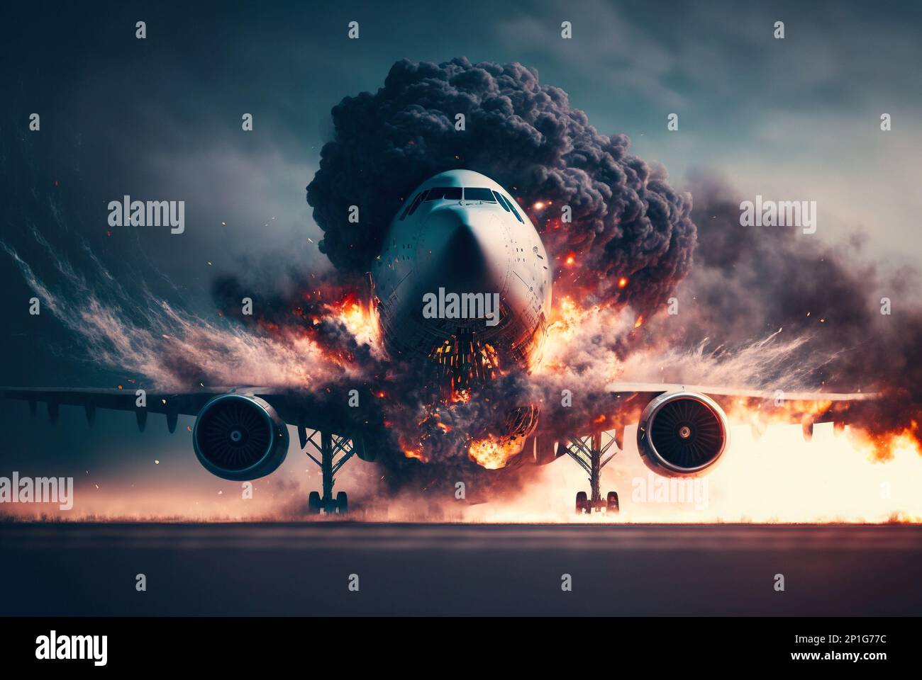 Plane engine damage hi-res stock photography and images - Alamy