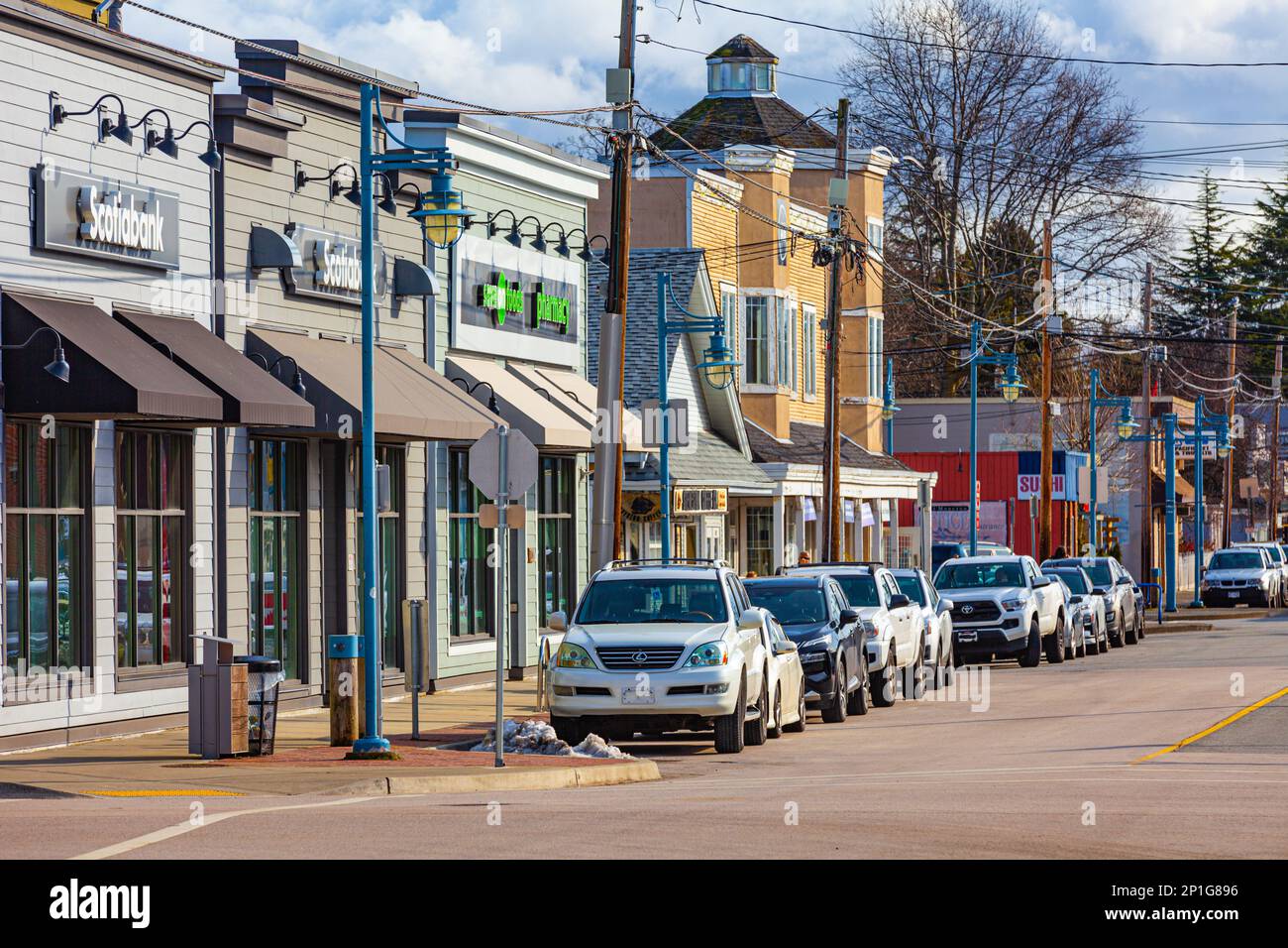 Storefronts along Moncton Street in Steveston British Columbia Canada ...