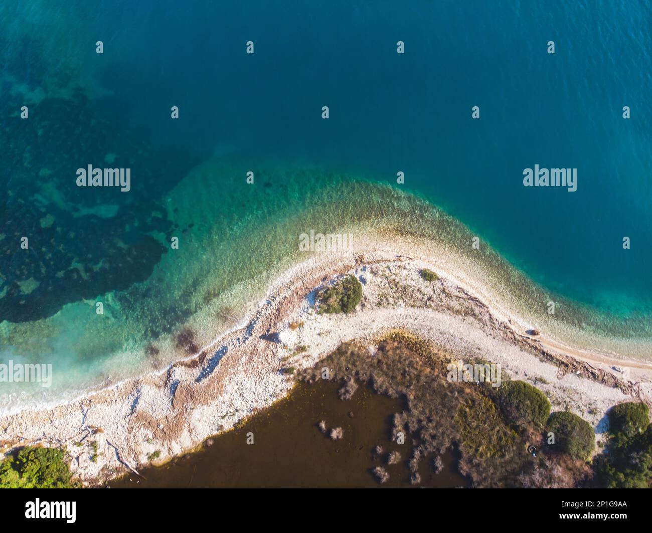 View of Erimitis coast landscape near Kassiopi and Agios Stefanos ...