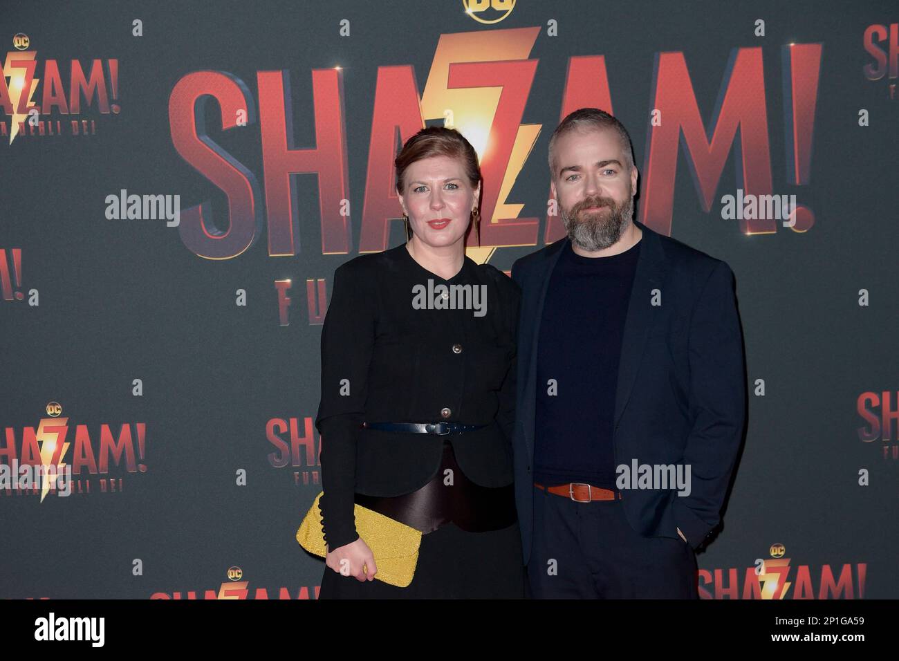 Lotta Losten (l) and David F. Sandberg (r) attend the red carpet of the ...