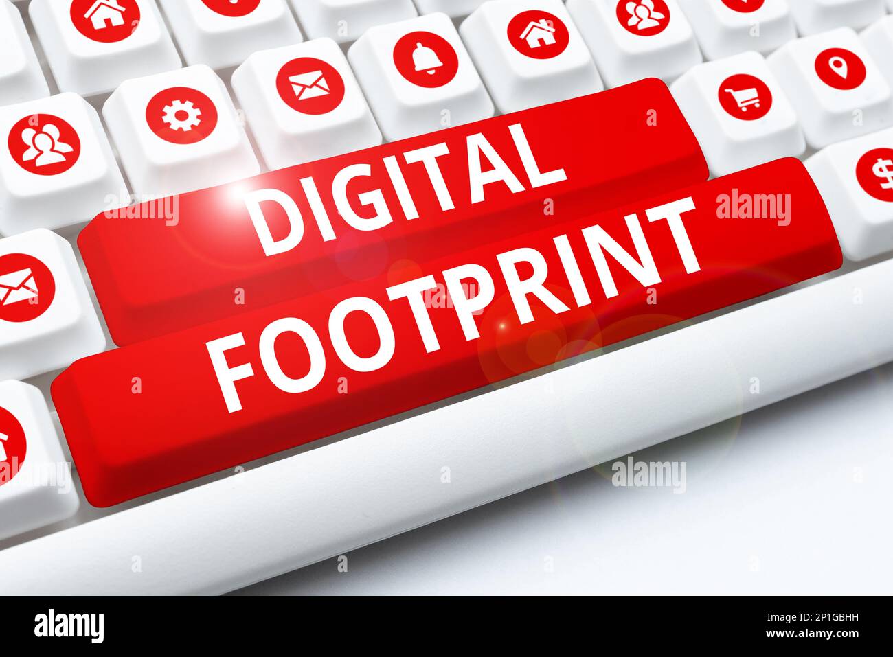 Text caption presenting Digital Footprint. Internet Concept uses ...