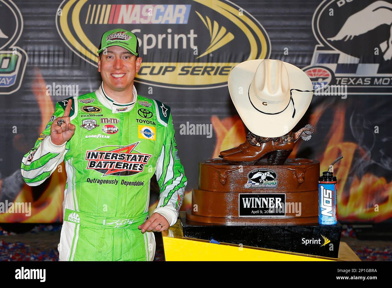 Kyle Busch, Interstate Batteries Toyota Camry celebrates in victory ...