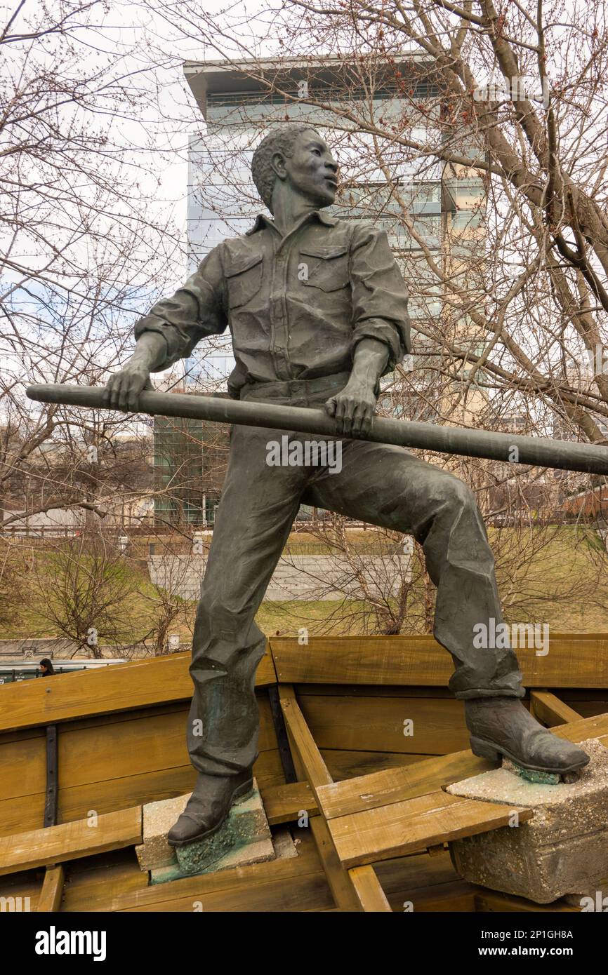 the Headman statue commemorates the contributions of the African ...