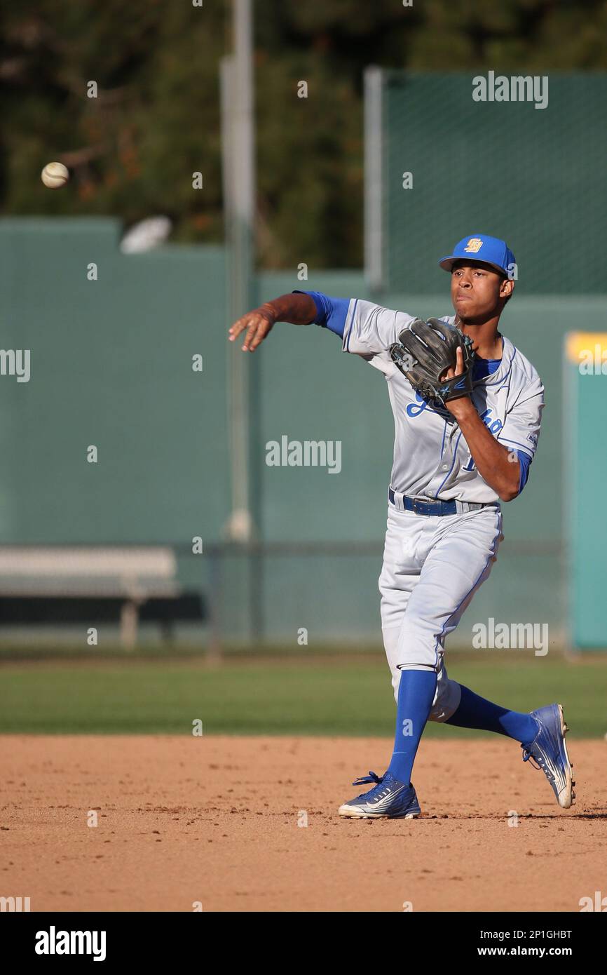 Tevin Mitchell (10) of the UC Santa Barbara Gauchos makes a throw ...
