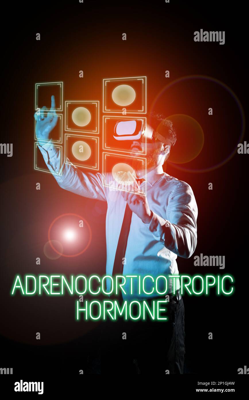 Text caption presenting Adrenocorticotropic Hormone. Conceptual photo ...