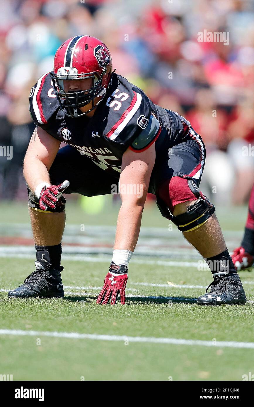 Apr 09, 2016: Team Black offensive tackle Christian Pellage (55) during ...