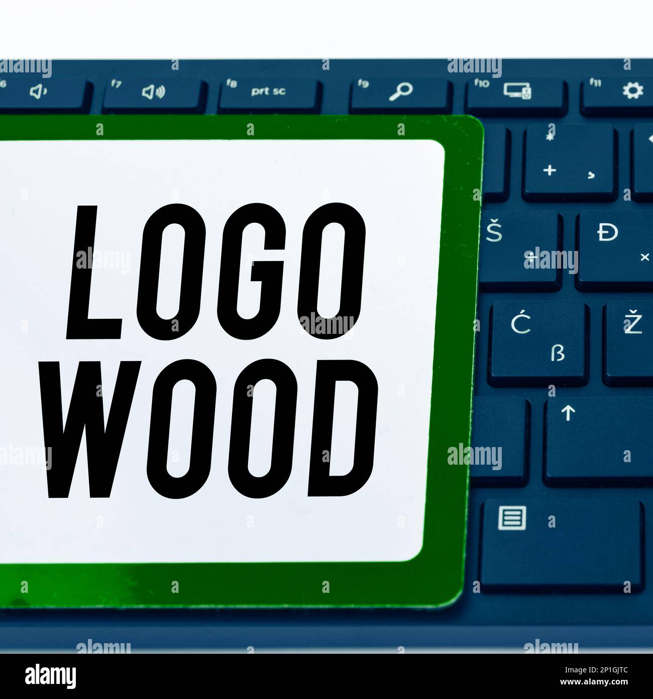 Hand writing sign Logo Wood. Business idea Recognizable design or ...