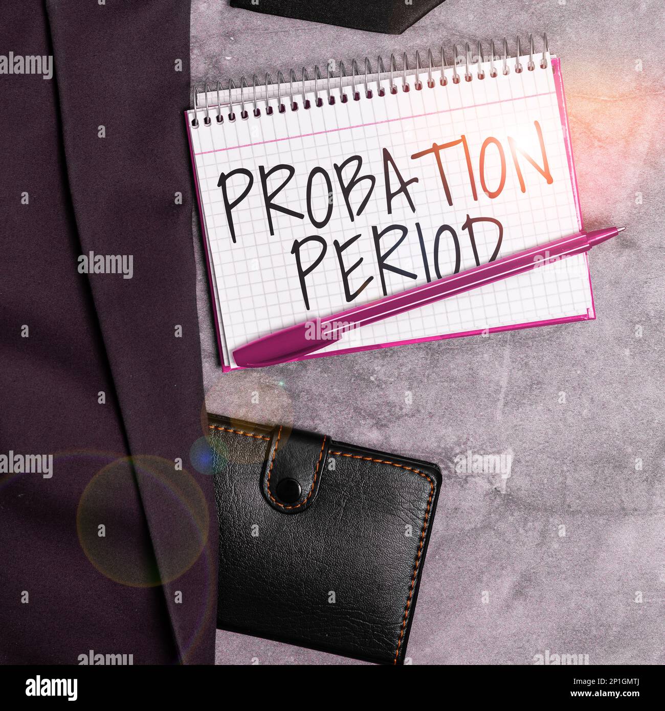 Sign displaying Probation Period. Business concept focused and ...