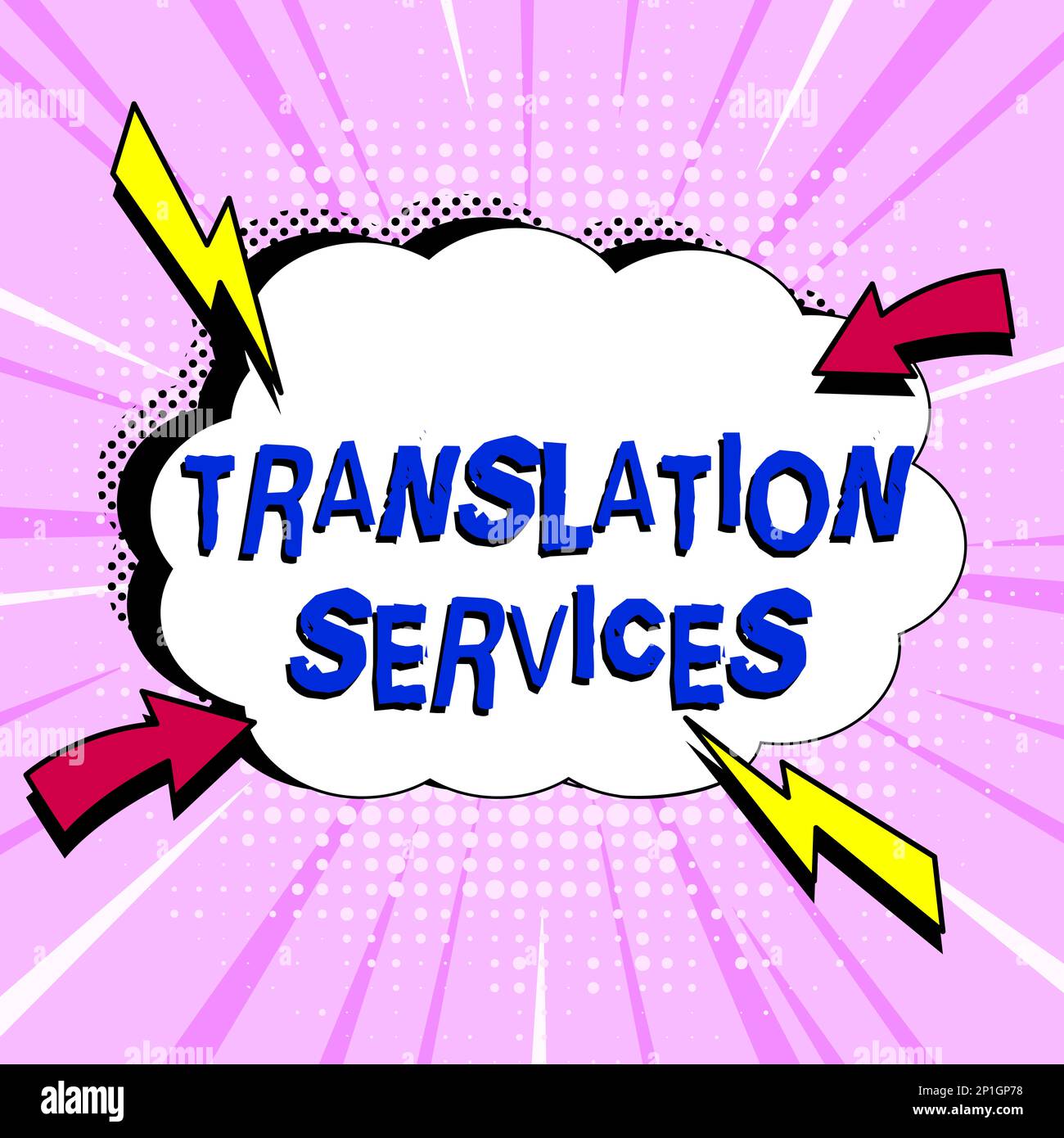 Text sign showing Translation Services. Business overview organization ...