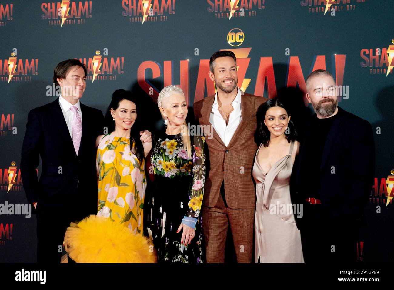 Rome, Italy, 03th March 2023, Zachary Levi, Lucy Liu, Rachel Zegler and Helen Mirren attend the ...