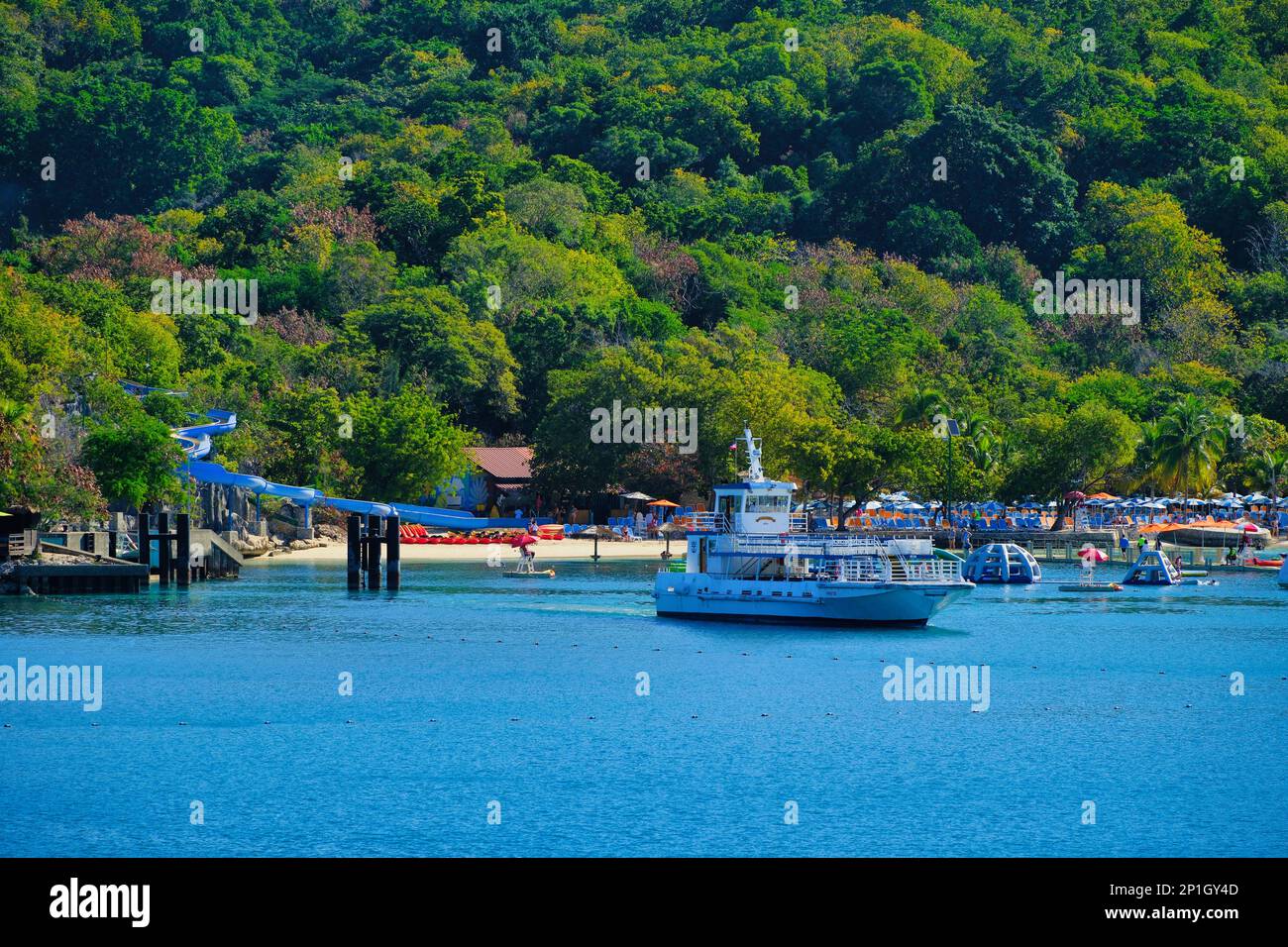 LABADEE, HAITI -January 31, 2023: Labadee is a port located on the ...