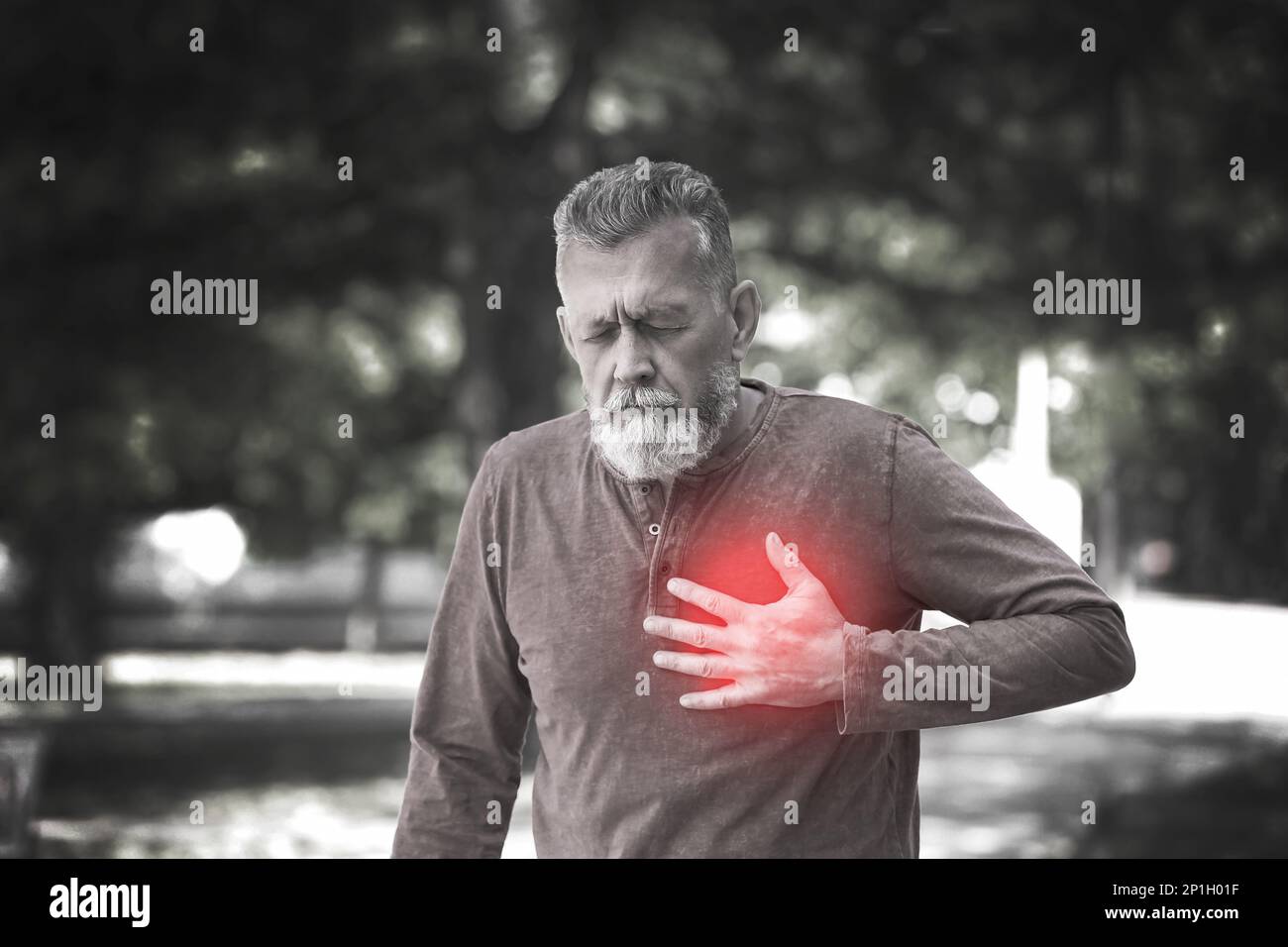 Mature caucasian man having heart hi-res stock photography and images ...