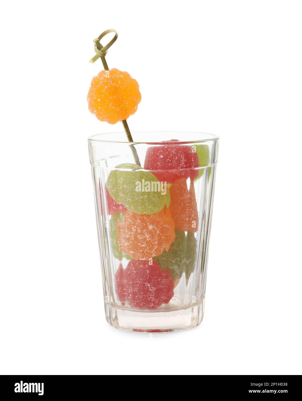 Delicious gummy candies in glass on white background Stock Photo - Alamy