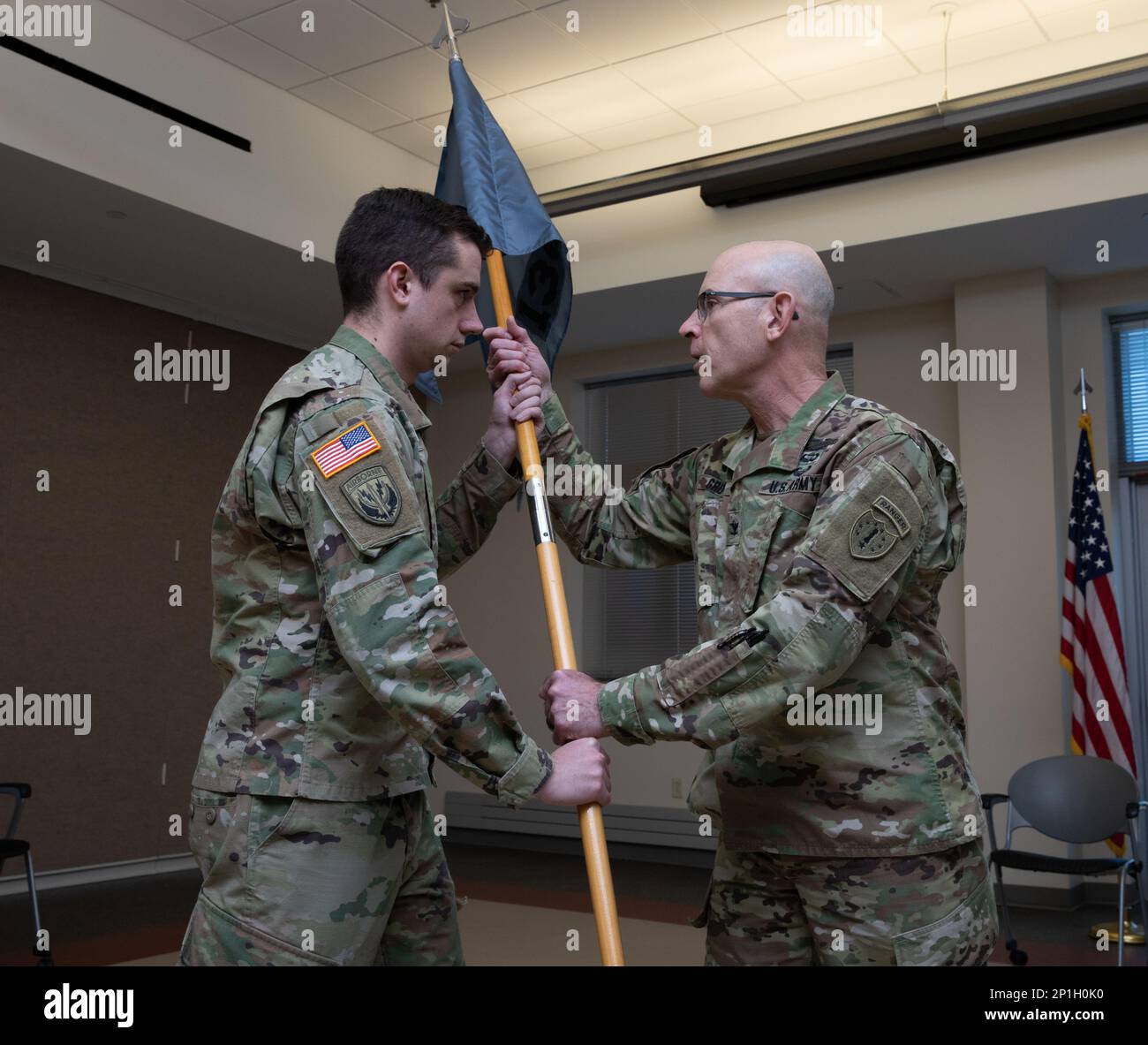 Capt. Taylor Puksta, outgoing commander of the 136th Cyber Security ...