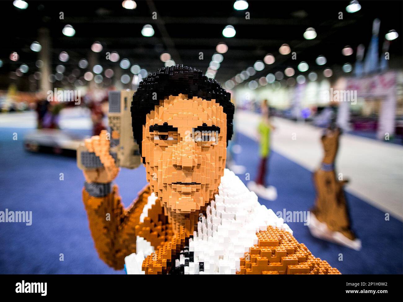 One of dozens of life-sized models made from LEGOS during setup of the ...
