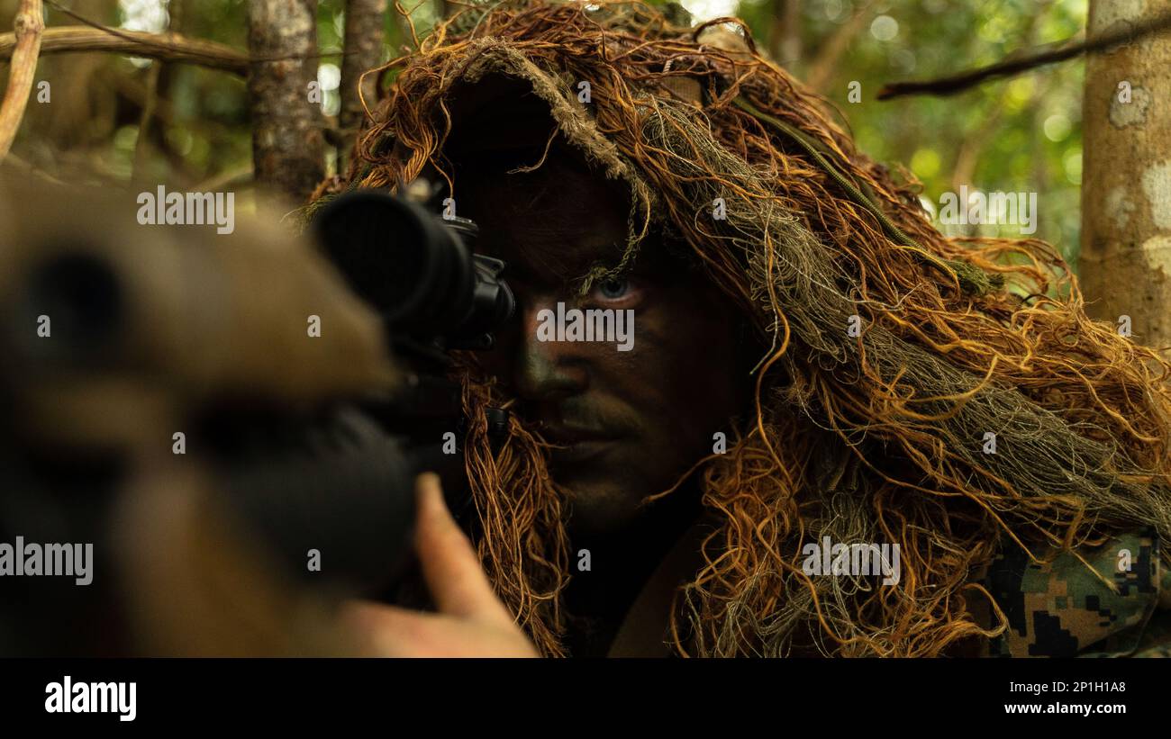 U.S. Marine Corps Lance Cpl. Richard Braskett, a remote sensor operator ...