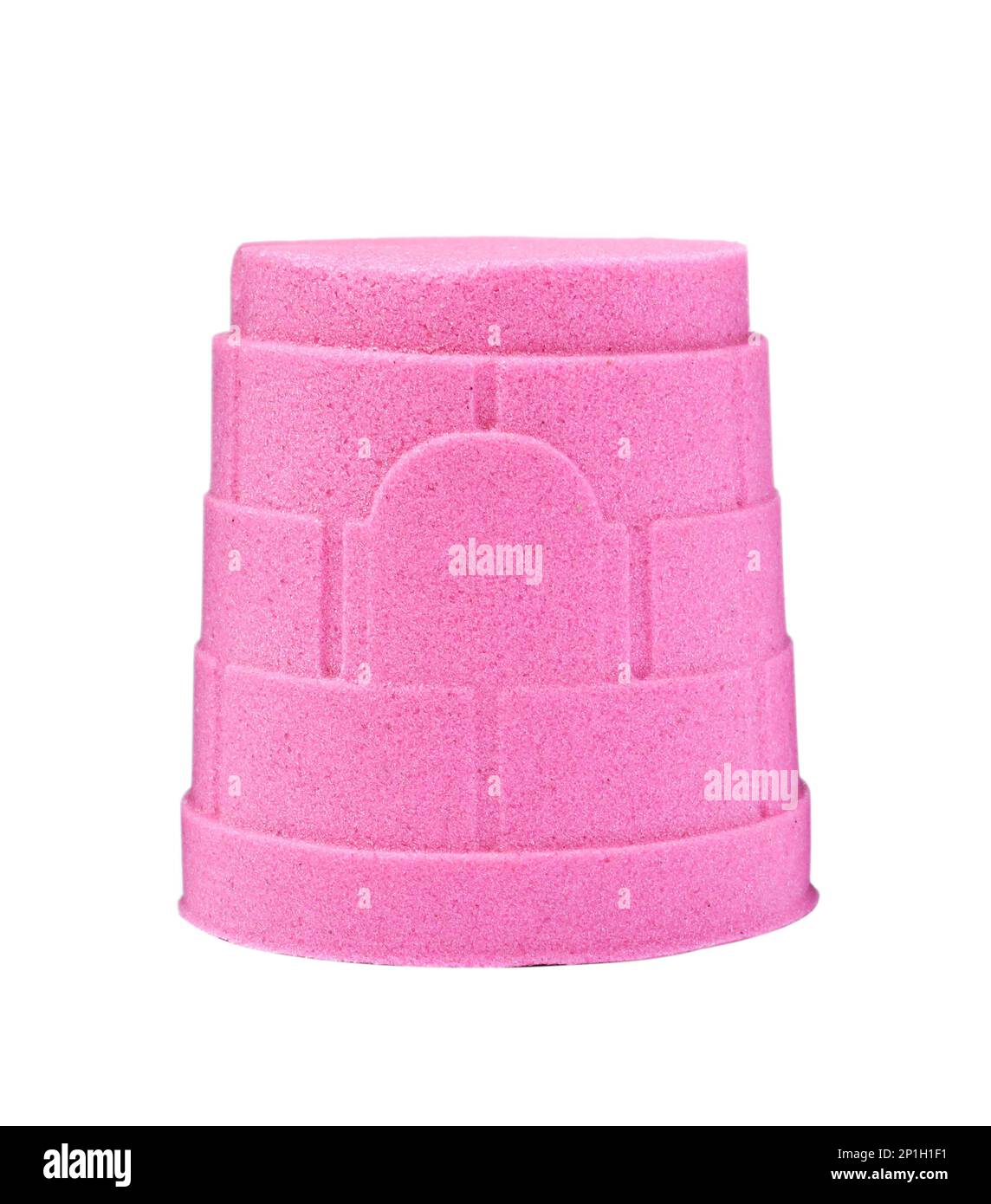 Tower made of kinetic sand on white background Stock Photo - Alamy