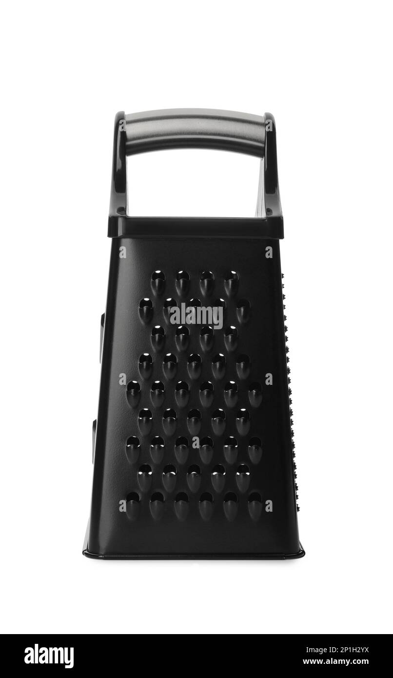 Stainless steel grater on white background. Kitchen utensil Stock Photo ...