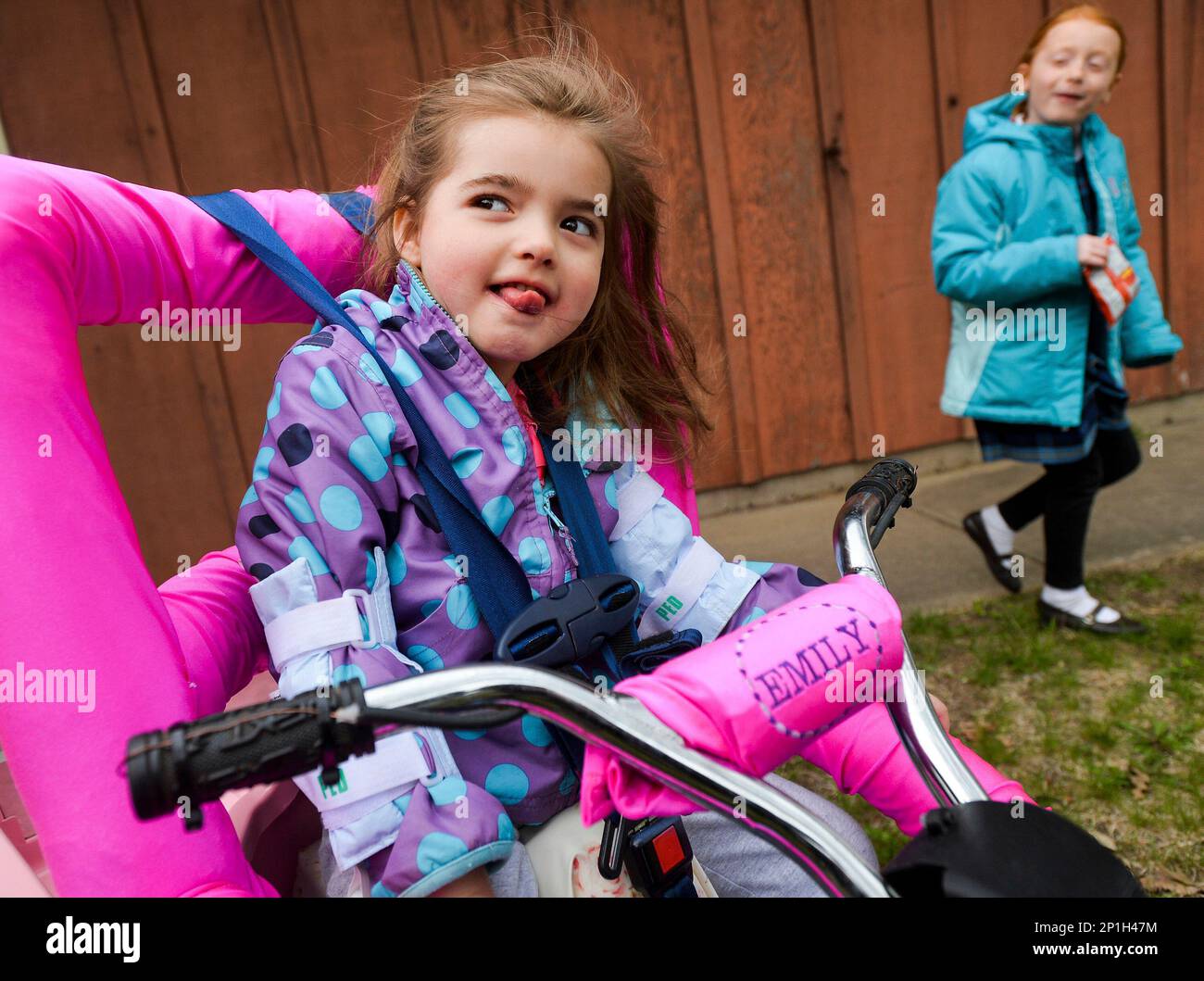 In this April 5, 2016 photo, Four-year old Emily Heflin who has a ...