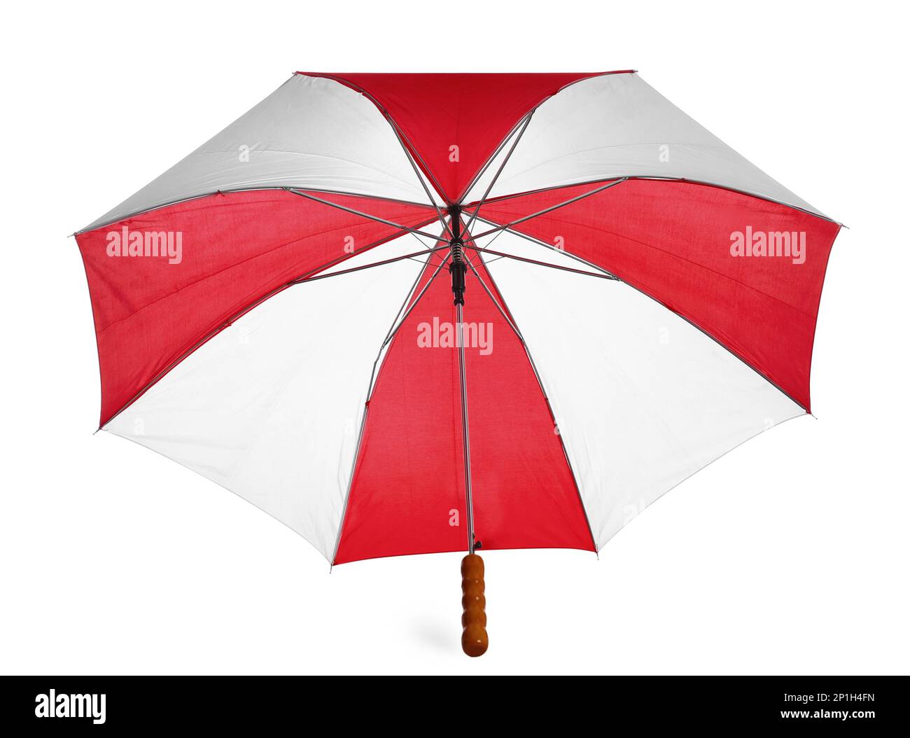 One open colorful umbrella isolated on white Stock Photo - Alamy