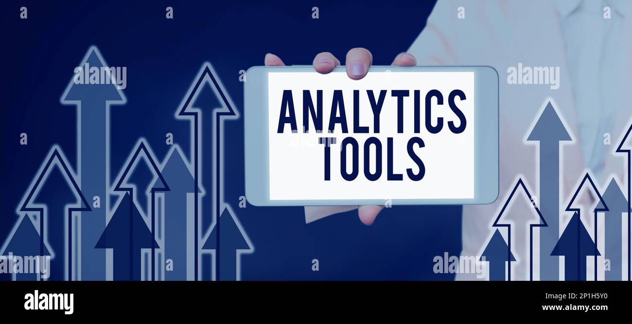 Inspiration showing sign Analytics Tools. Word Written on pieces of web application analysis ...