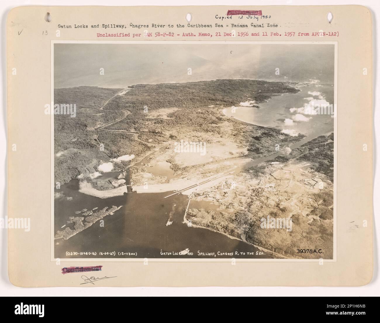 Panama Canal Zone - Gatun Locks & Spillway, Aerial Photograph Stock ...