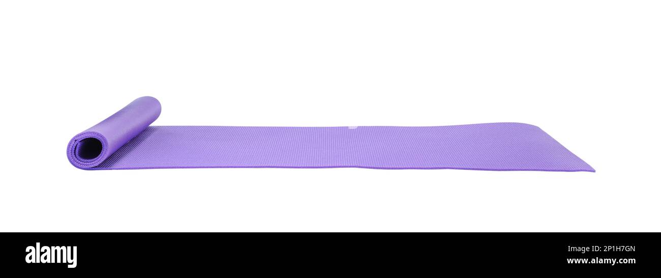 Bright violet camping mat isolated on white Stock Photo - Alamy