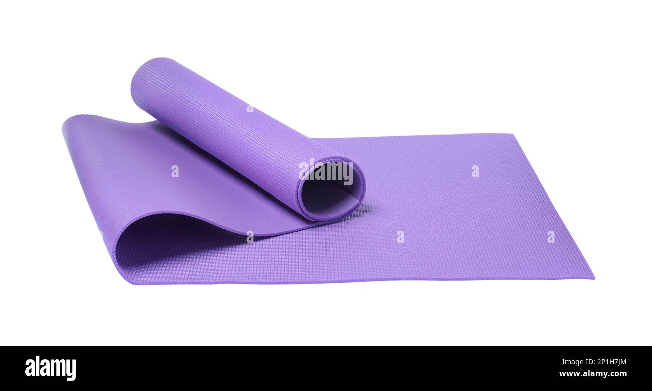 Bright violet camping mat isolated on white Stock Photo - Alamy