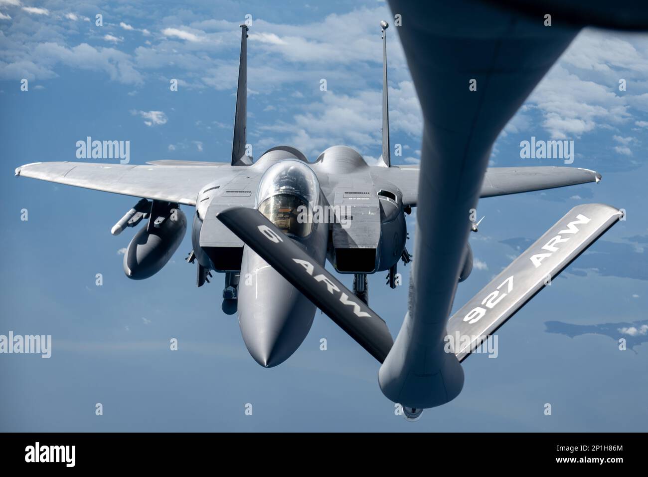 An F-15E Strike Eagle aircraft assigned to the 4th Fighter Wing ...