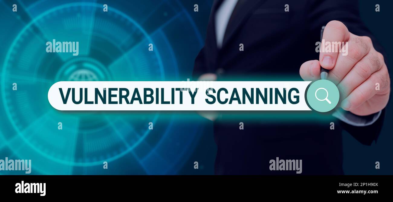 Text sign showing Vulnerability Scanning. Concept meaning defining ...