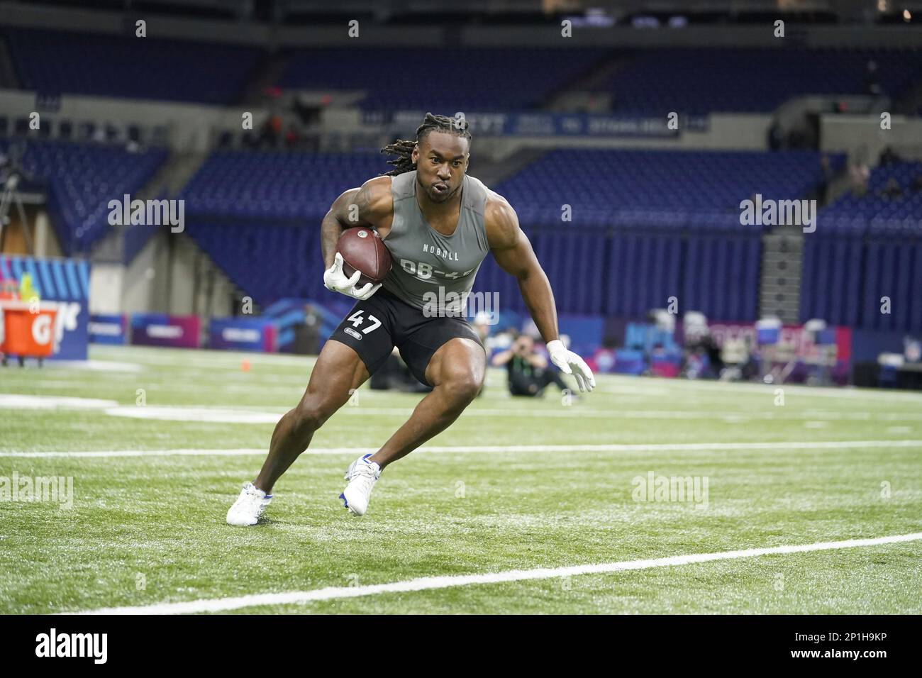 Pittsburgh defensive back Brandon Hill runs a drill at the NFL football ...