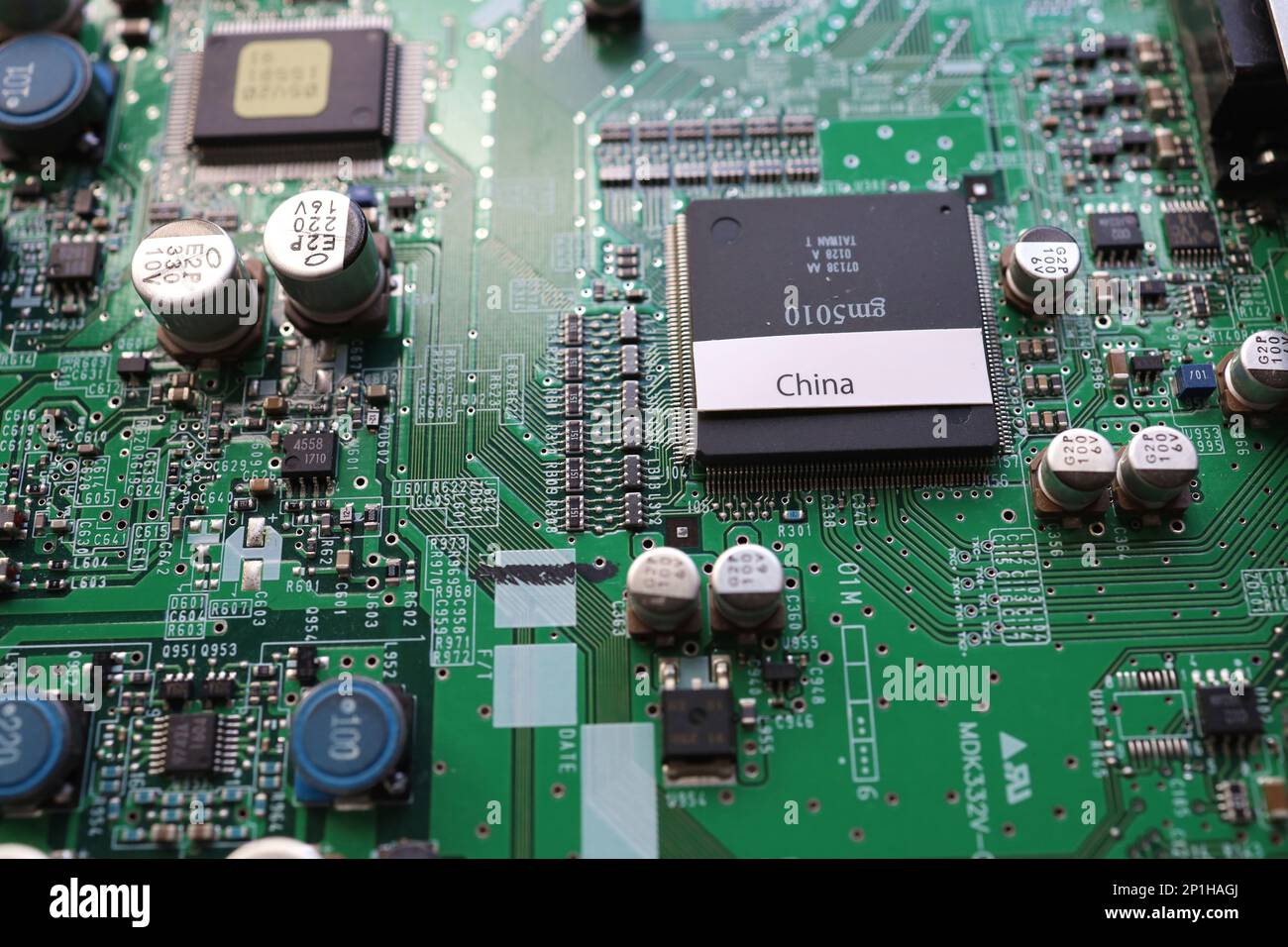 Semiconductor printed circuit board. Image photos of Asian countries ...