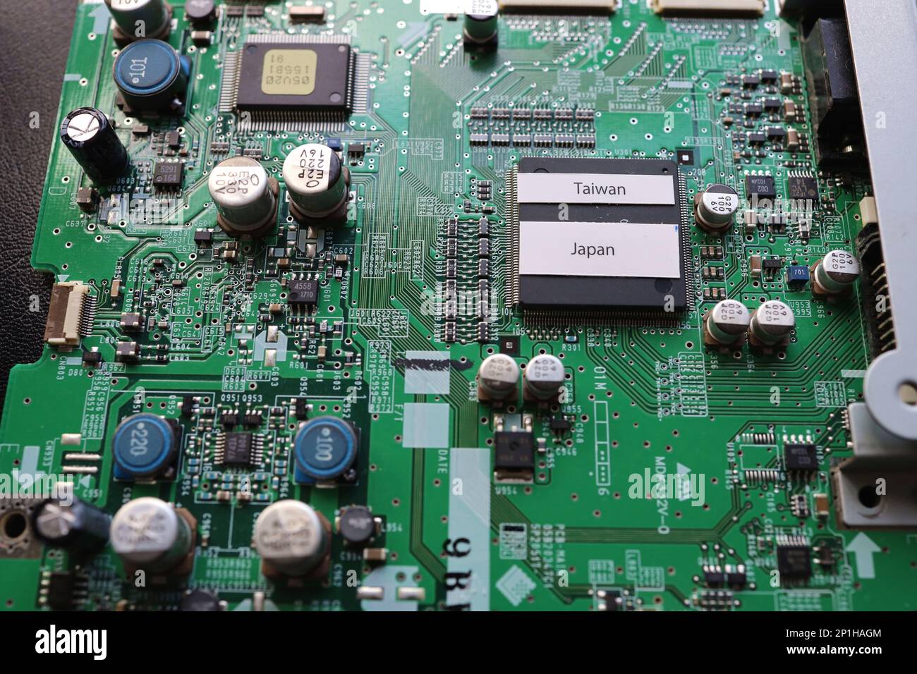 Semiconductor printed circuit board. Image photos of Asian countries ...