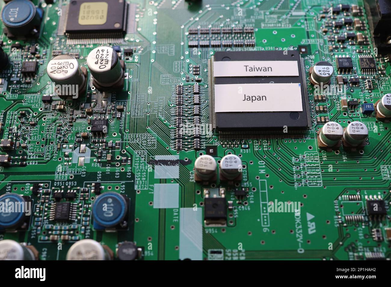 Semiconductor printed circuit board. Image photos of Asian countries ...