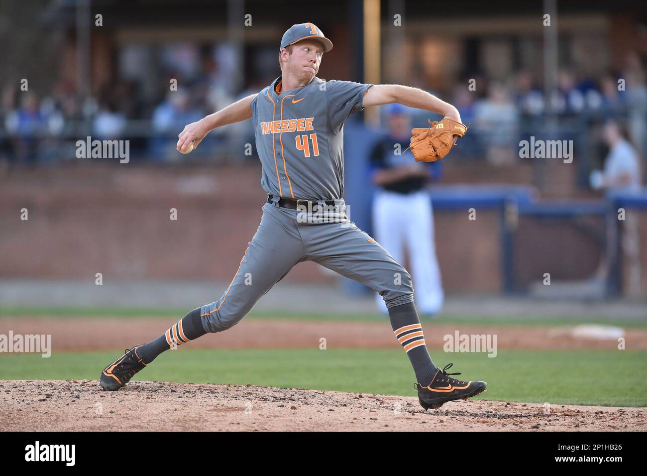 Tennessee Volunteers starting pitcher Eric Freeman (41) delivers a ...