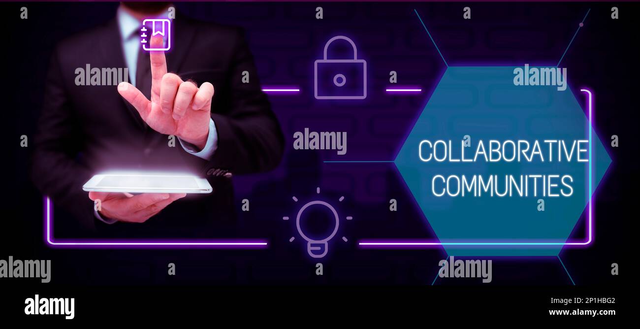 Conceptual caption Collaborative Communities. Business concept Global ...