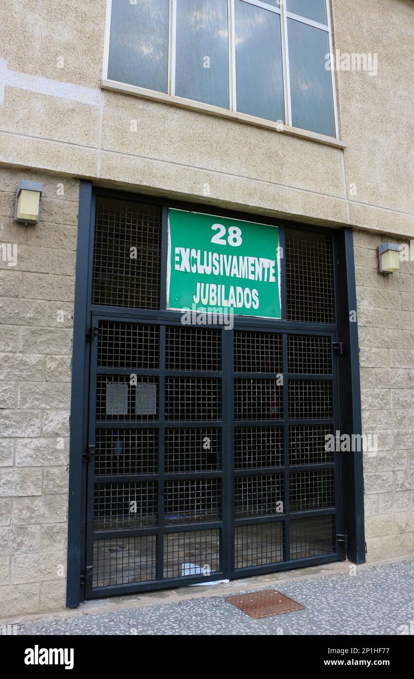 Real Racing Football Club closed stadium with a metal fence at an ...
