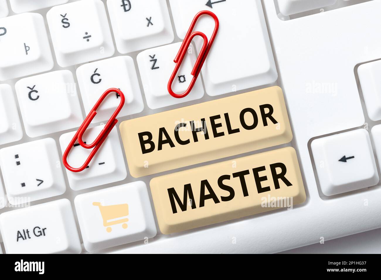 Handwriting text Bachelor Master. Word Written on An advanced degree ...