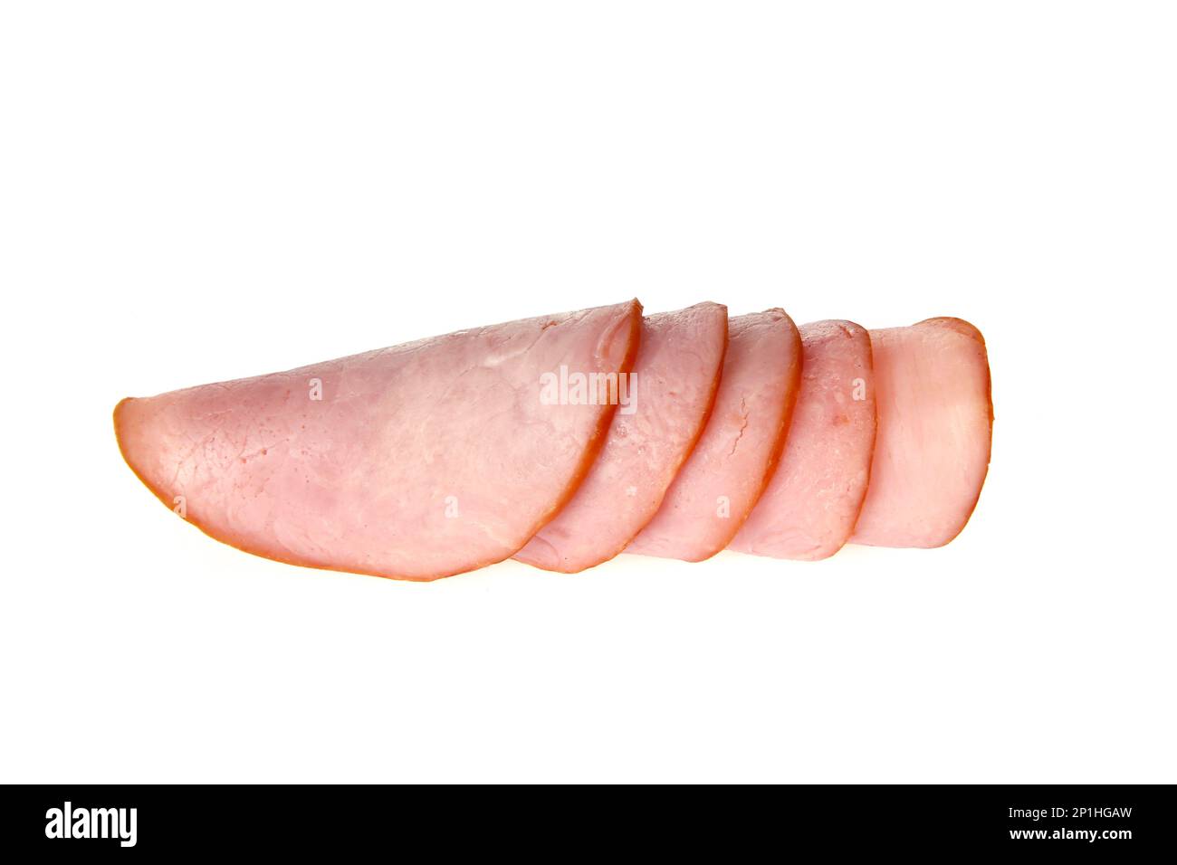 Pork ham slices of isolated on a white background, features Stock Photo ...