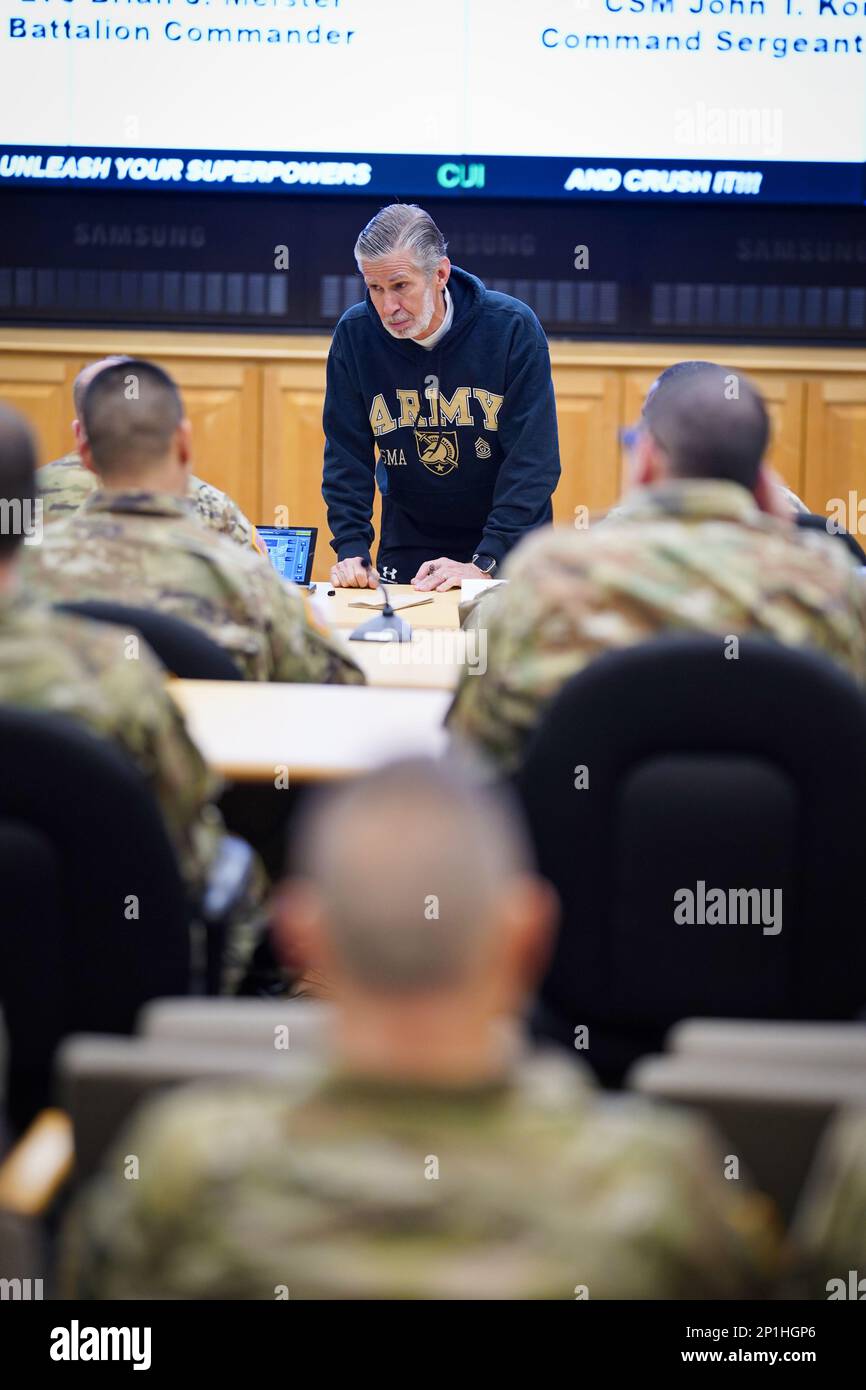 Army Reserve Ambassador Coordinator, Marty Wells, conveys a message ...