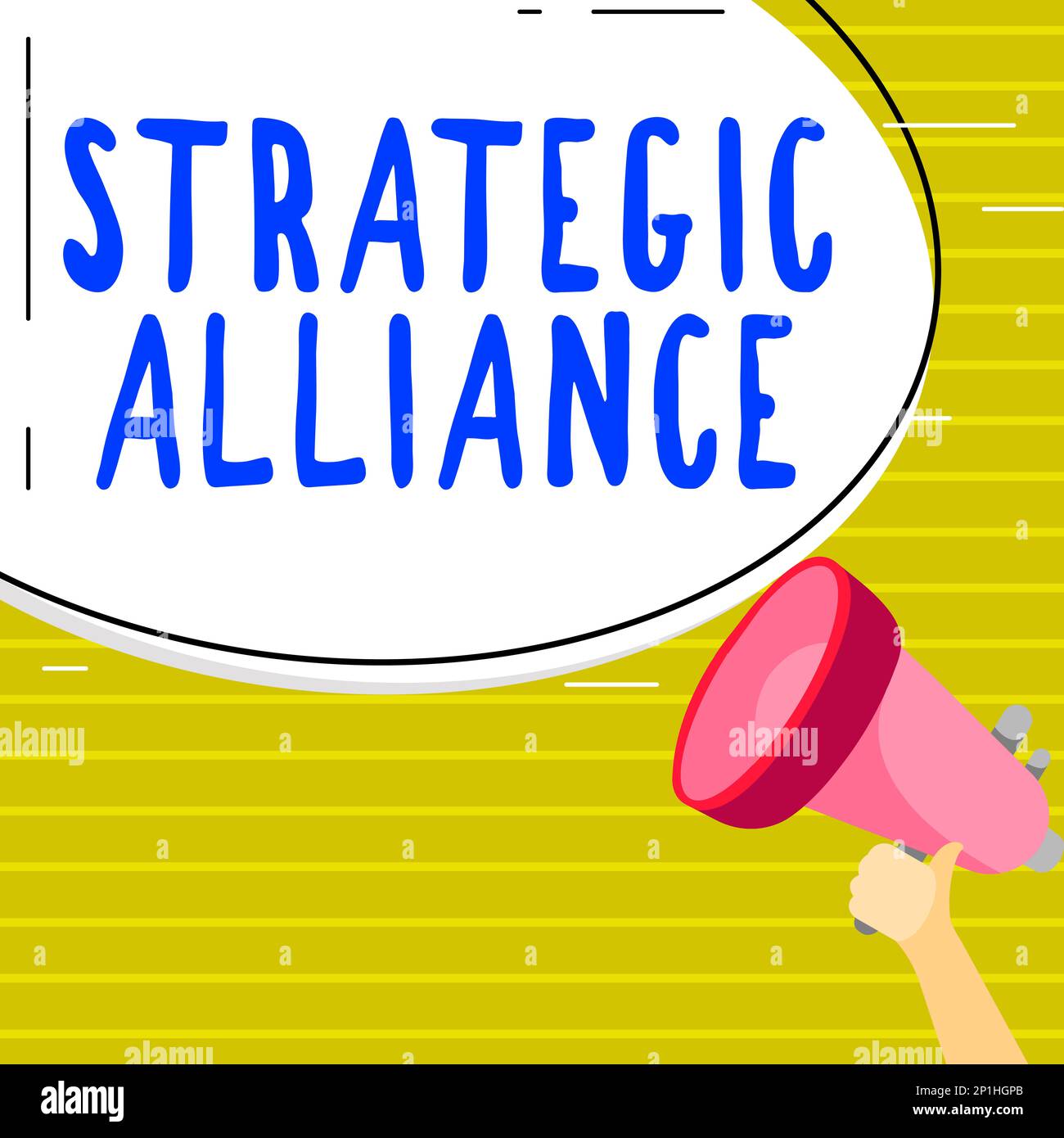 Conceptual caption Strategic Alliance. Word Written on a bond between ...