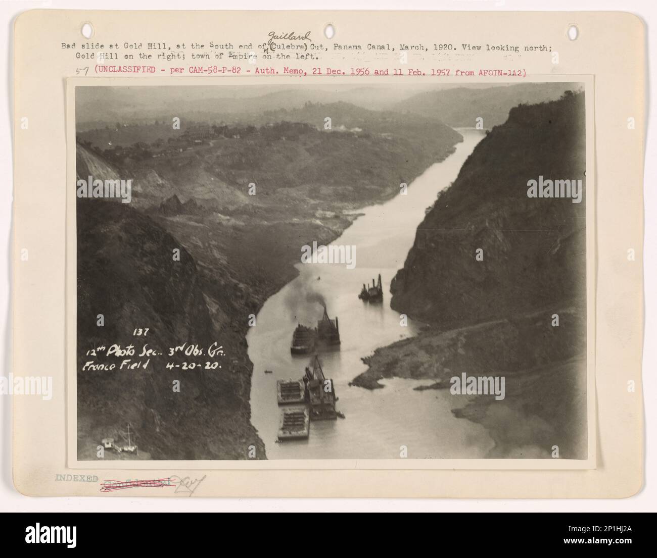Panama Canal Zone - Gaillard (Culebra) Cut, Aerial Photograph Stock ...