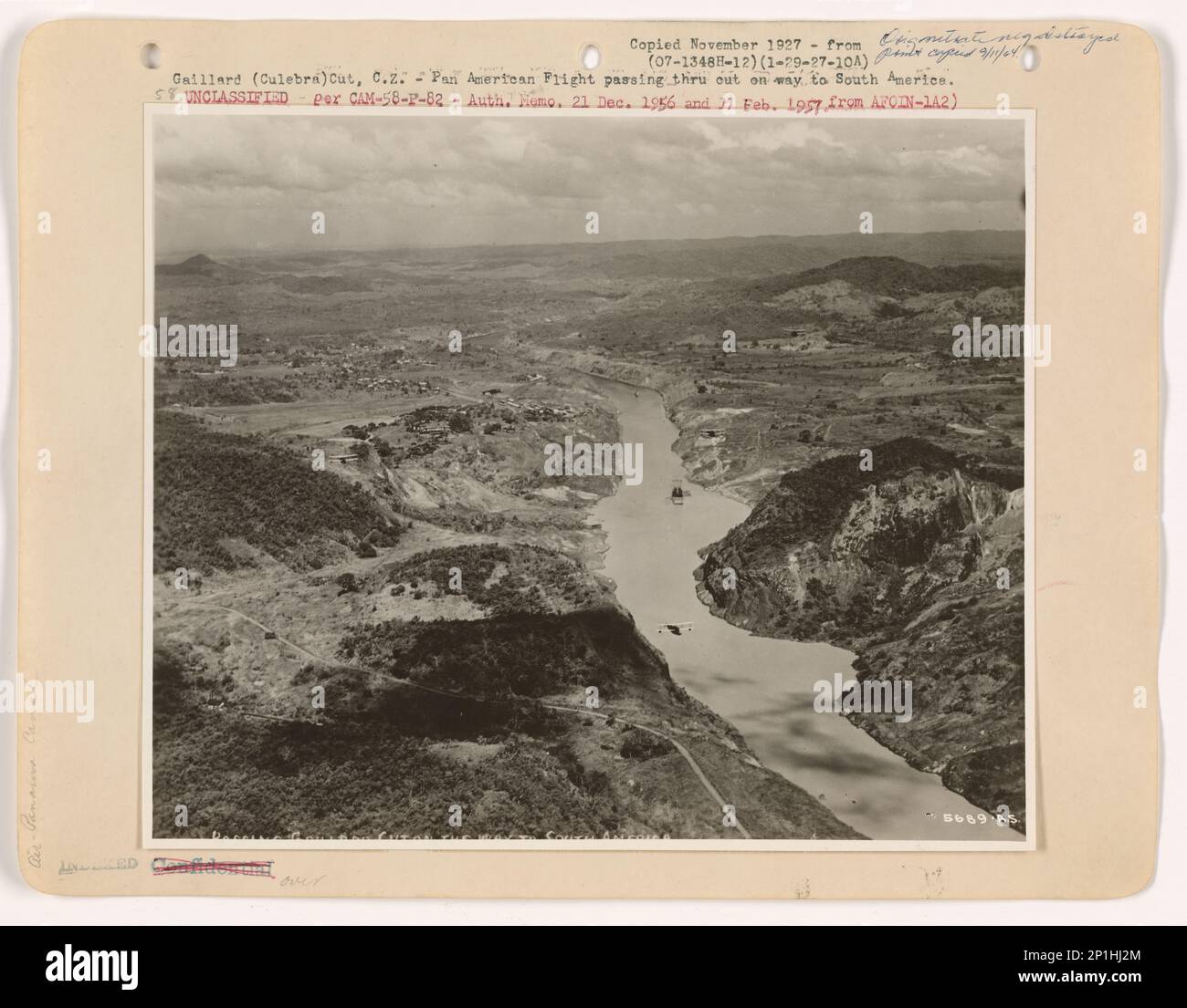 Panama Canal Zone - Gaillard (Culebra) Cut, Aerial Photograph Stock ...