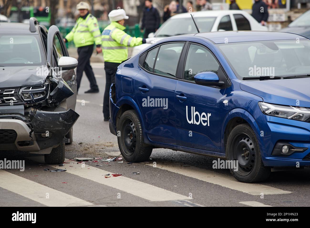 Bucharest, Romania - March 02, 2023: An Uber logo branded car on the ...
