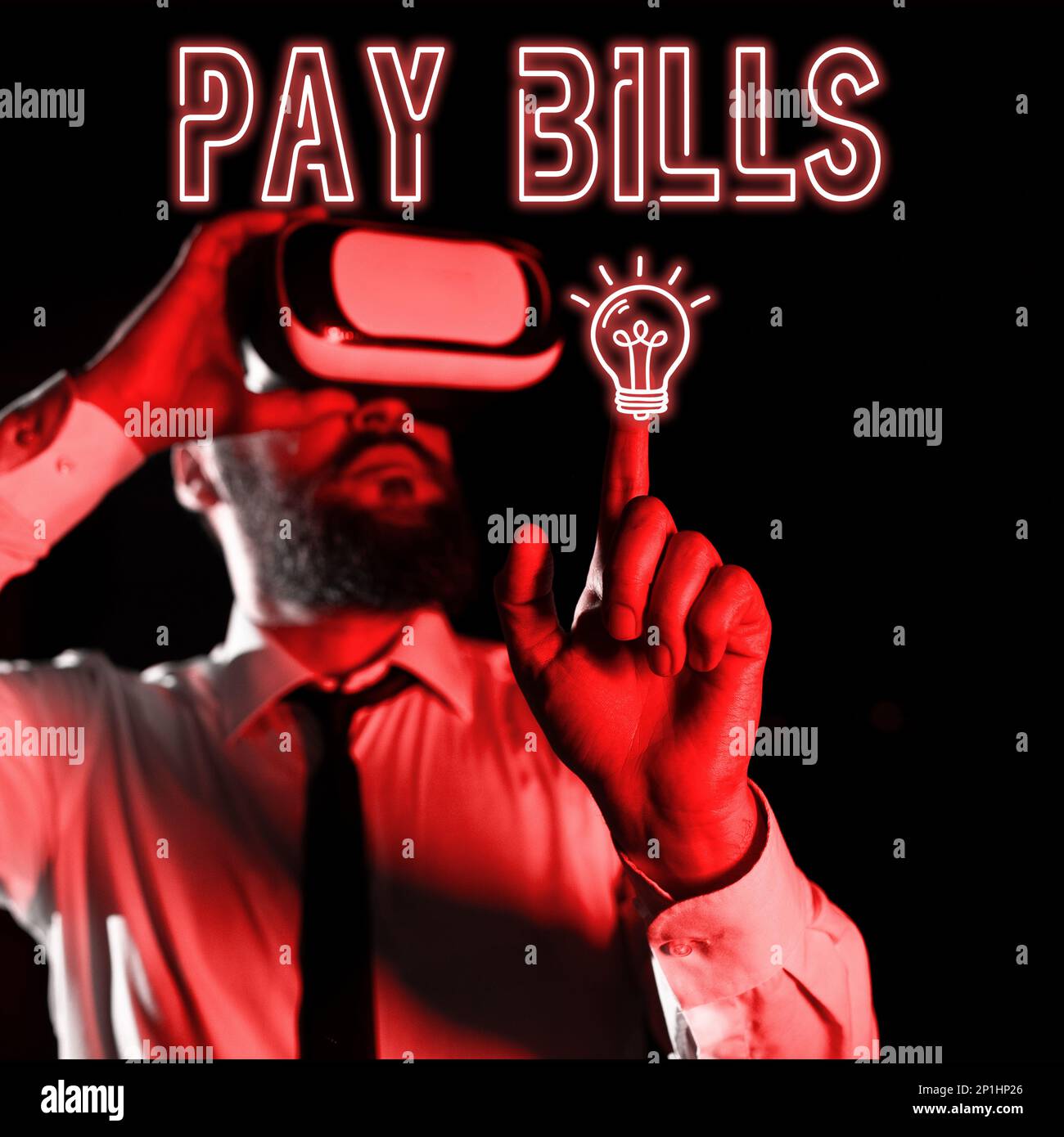 Text caption presenting Pay Bills. Word for list of expenses to be paid ...