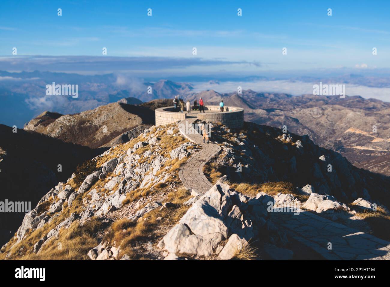Beautiful aerial view of Lovcen National Park panorama, seen from mount ...