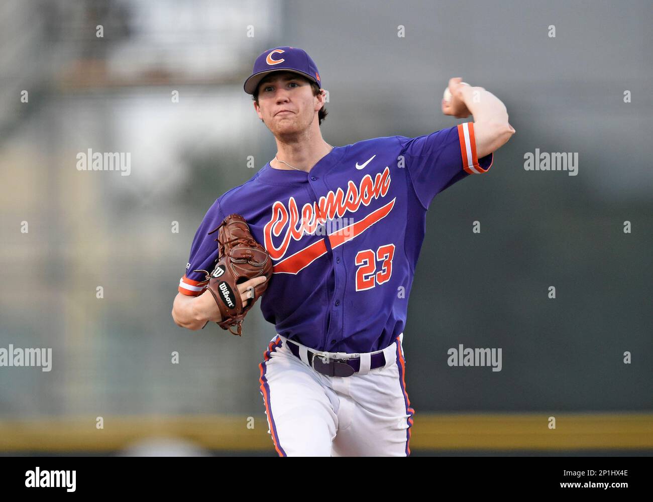 26 March 2016: Clemson University left handed pitcher Charlie Barnes ...