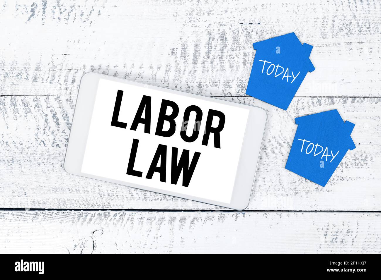Sign displaying Labor Law. Word Written on rules relating to rights and ...
