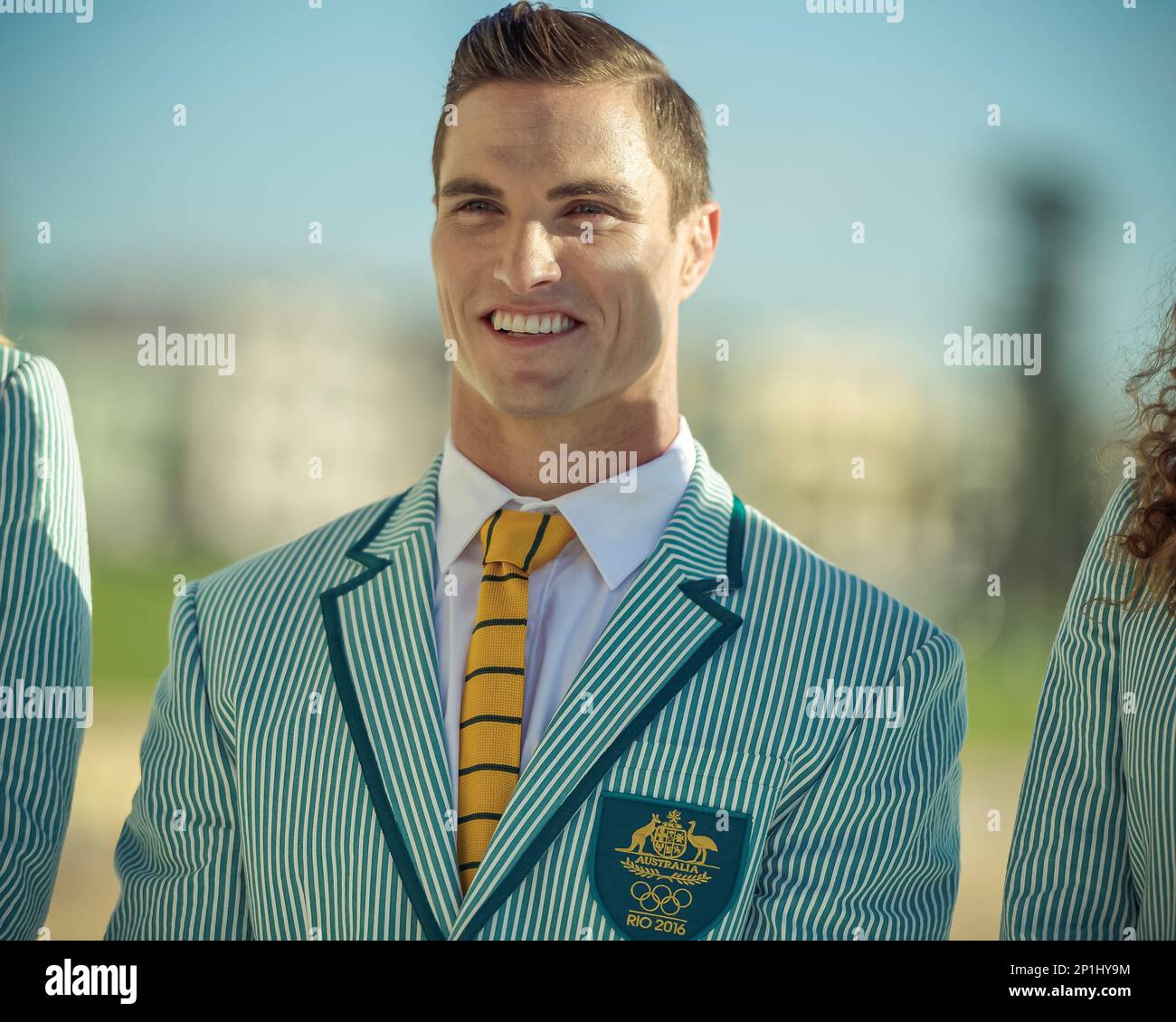 March 30, 2016 : Ed Jenkins, Rugby 7s poses in his Australian opening ...