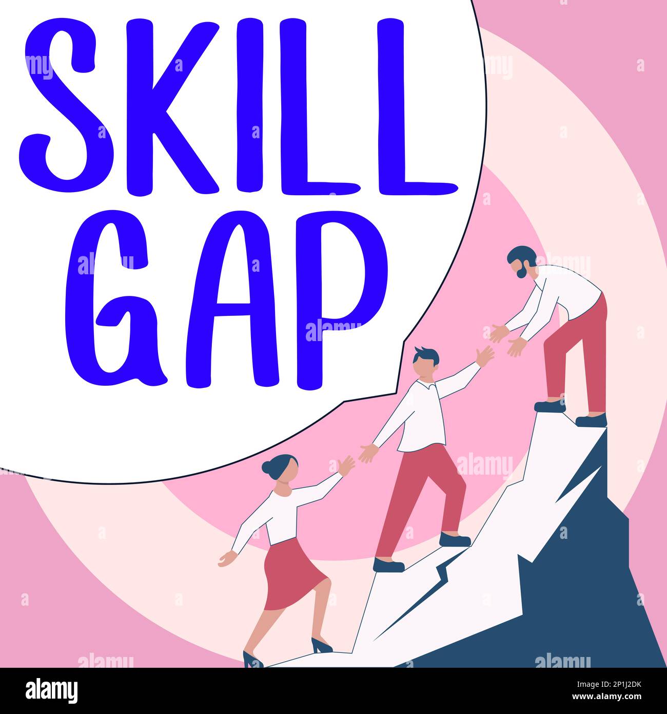Text caption presenting Skill Gap. Word Written on Refering to a person ...